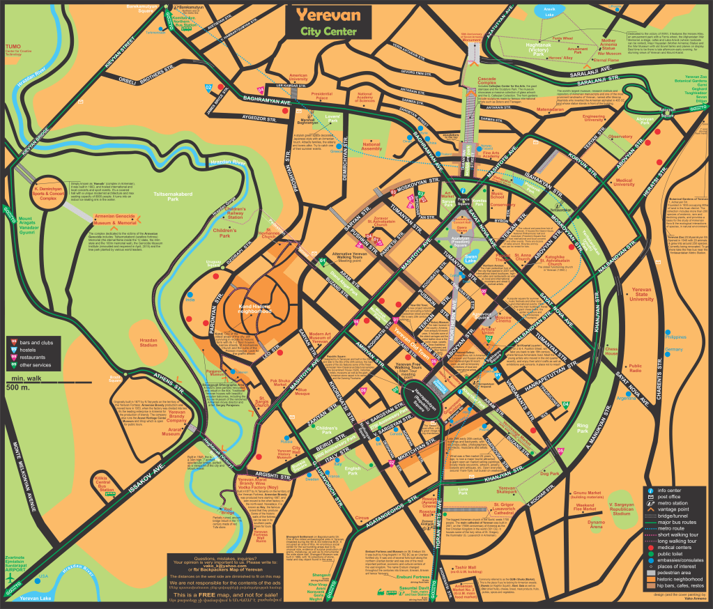 Backpackers’ Map – Yerevan Free Walking Tours